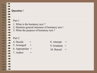 Hortatory Exposition | PPT