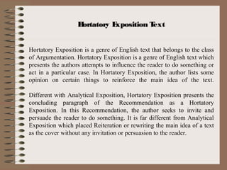 Hortatory Exposition | PPT