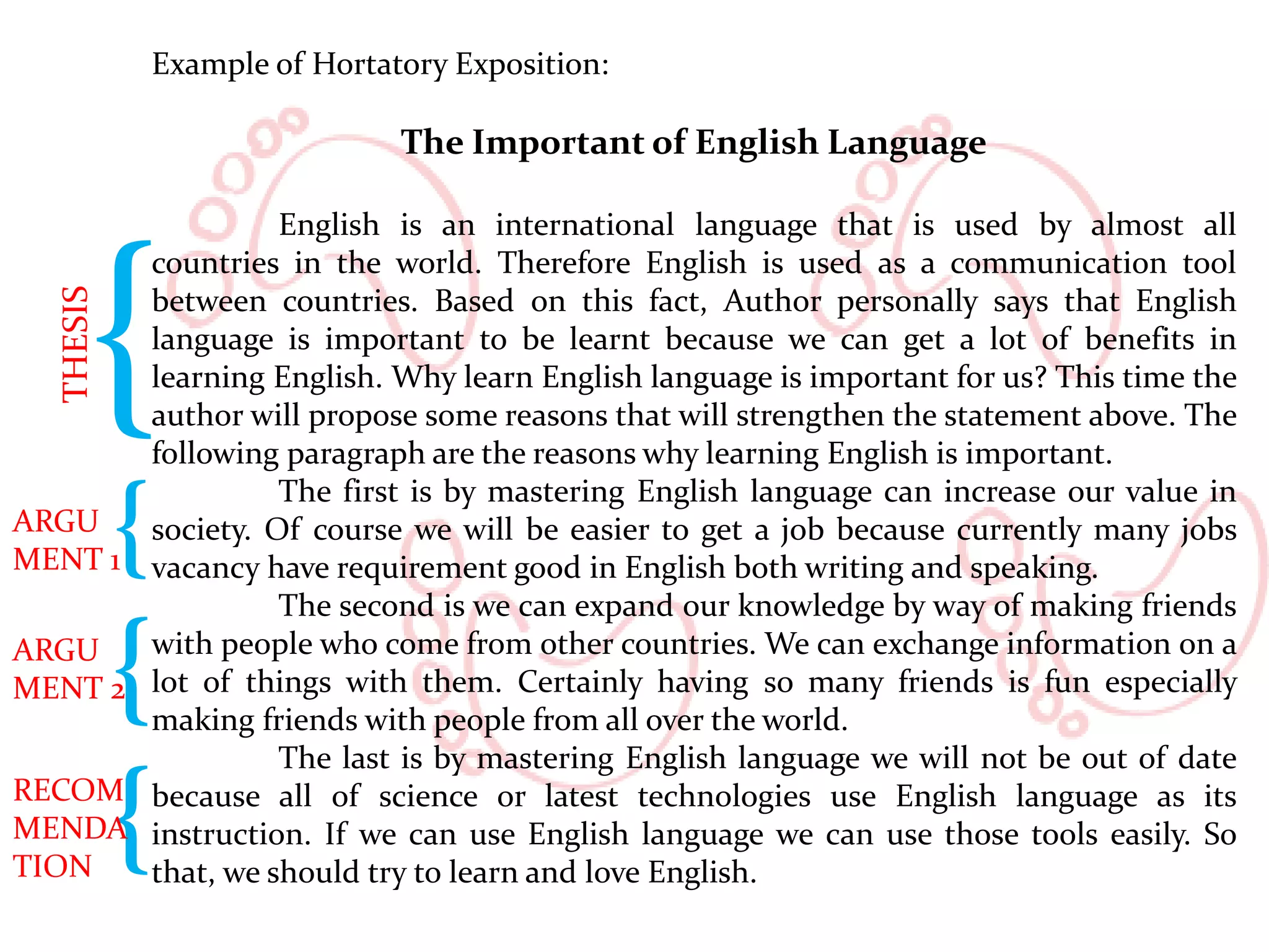 Hortatory Exposition | PPTX