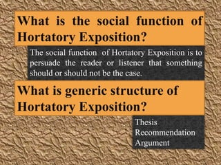Hortatory Exposition | PPTX