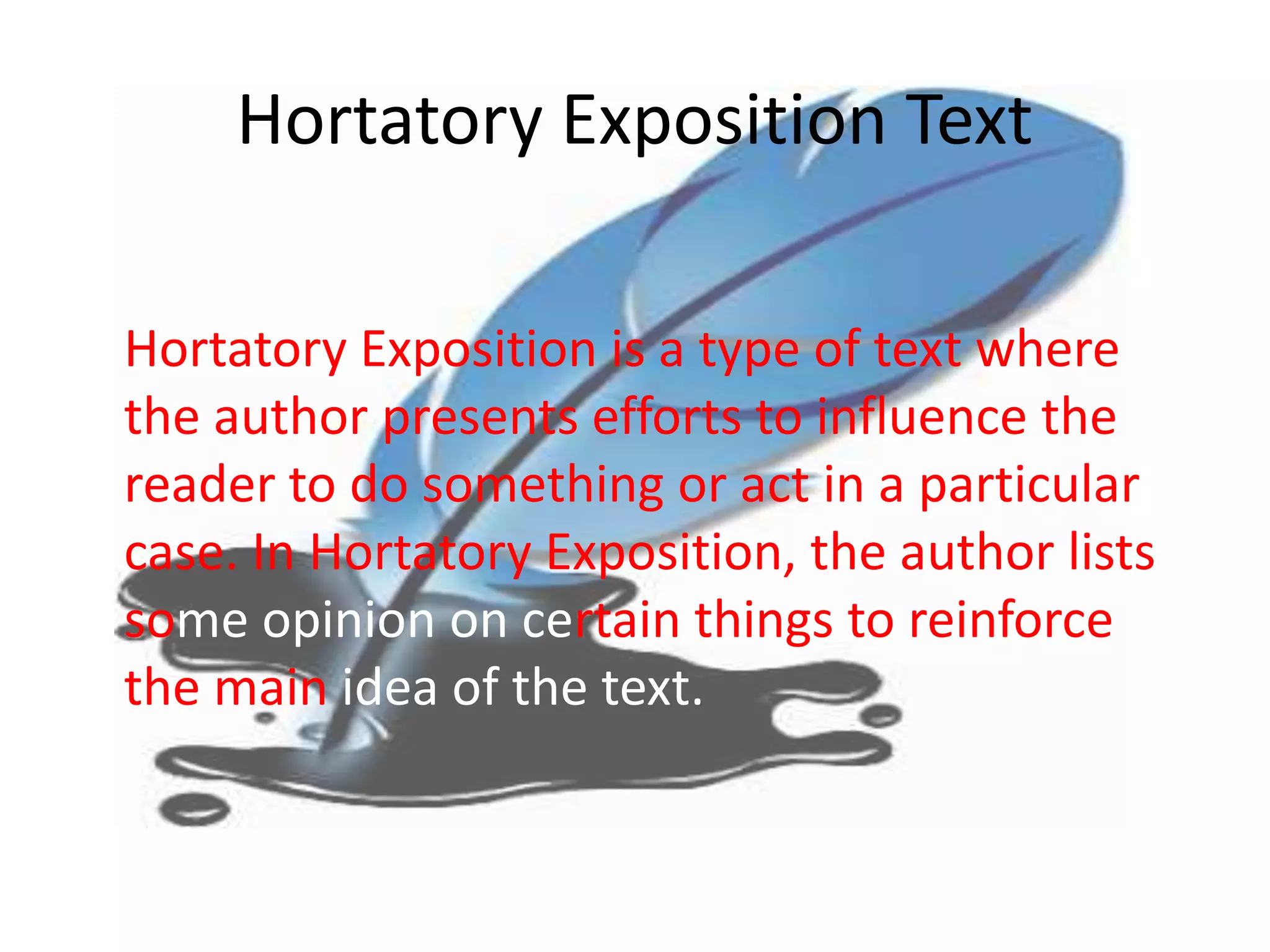 Hortatory exposition text | PPTX
