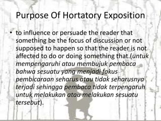 Hortatory exposition text | PPTX