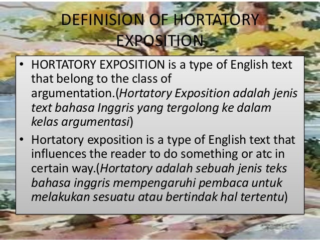 Hortatory exposition text
