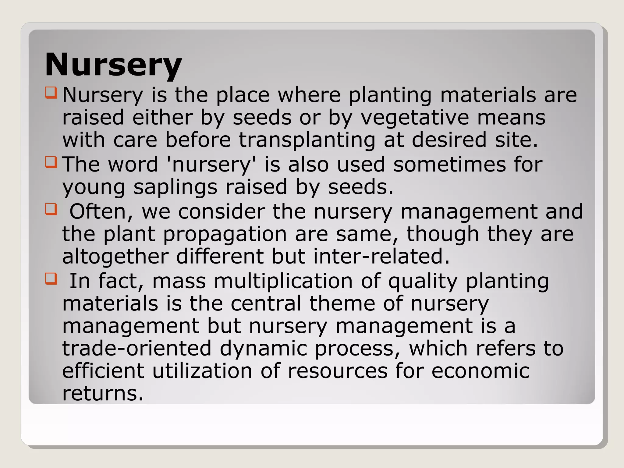 nursery management | PPT