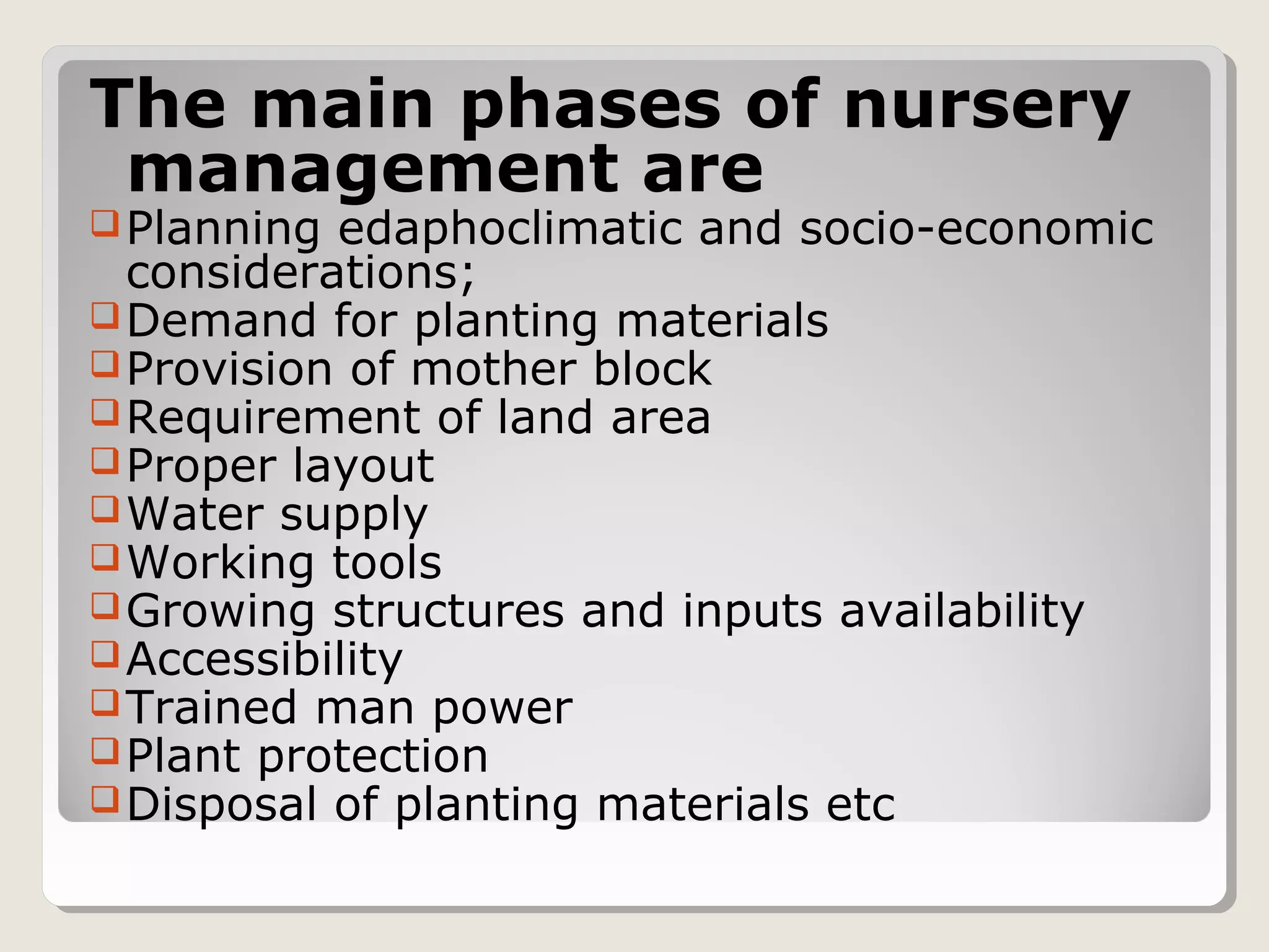 nursery management | PPT