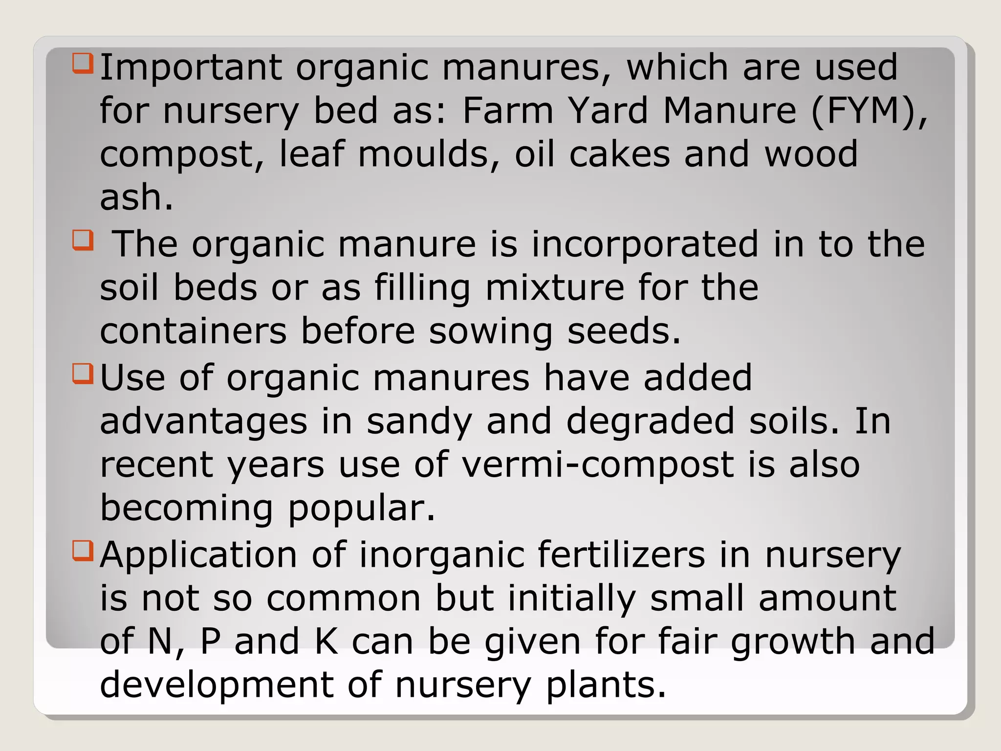 nursery management | PPT