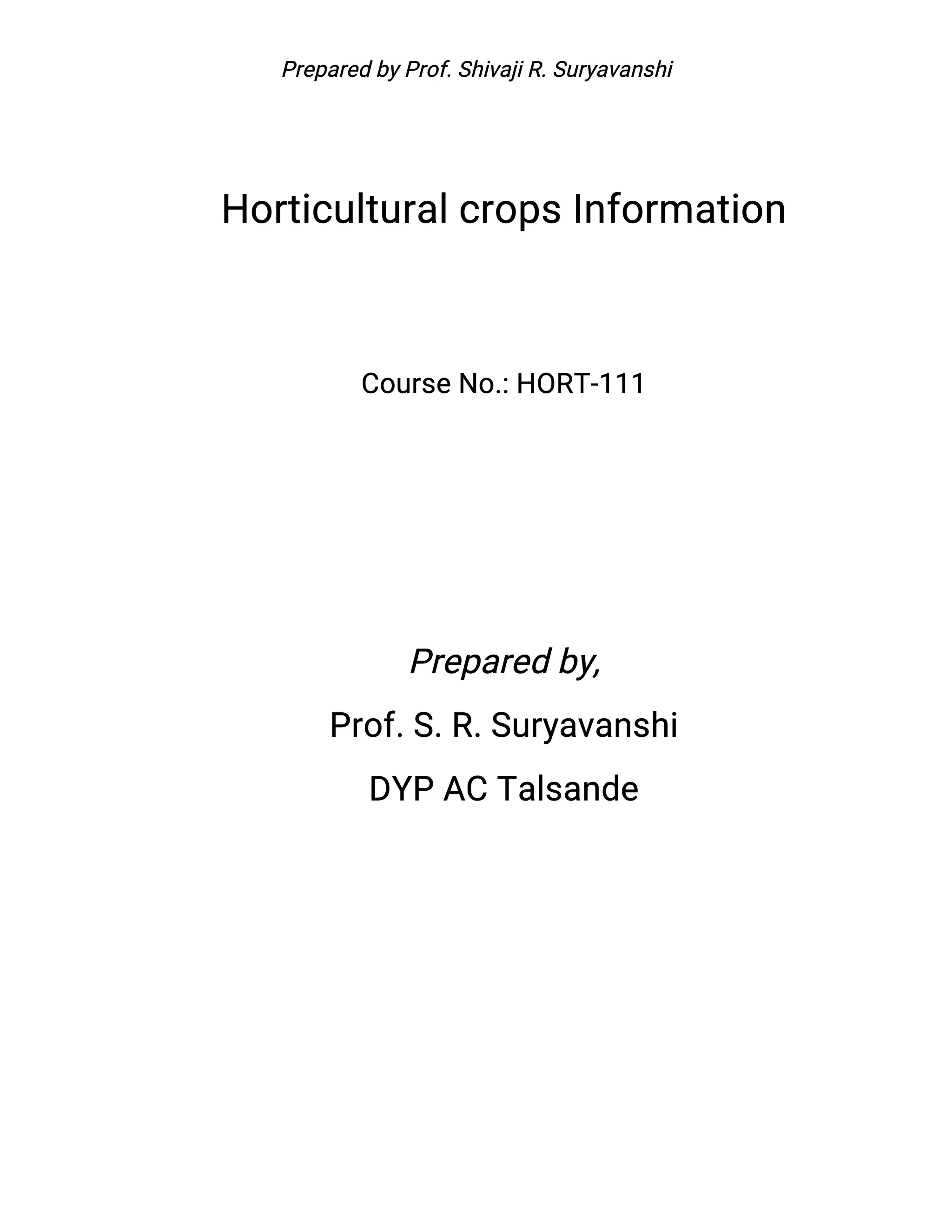 Horticultural crops information | PDF