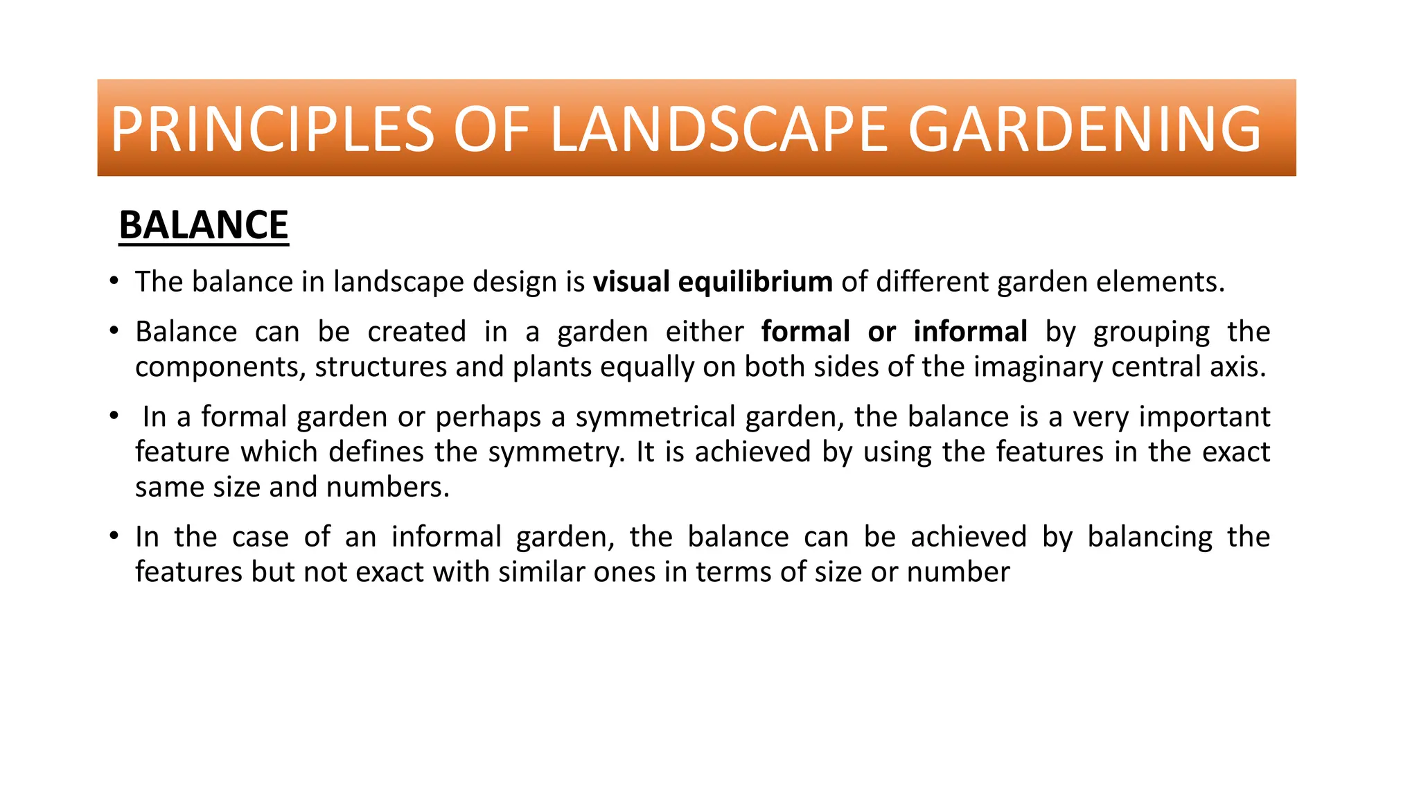 Principles of landscape gardening and types of garden | PPTX