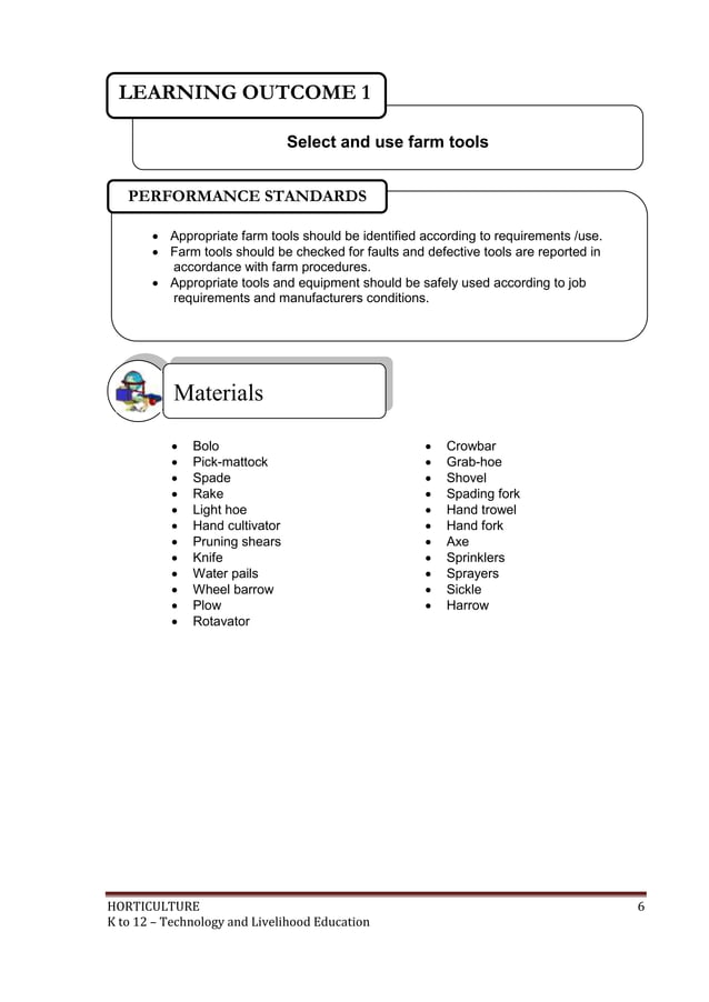 K to 12 Horticulture Learning Module | PDF