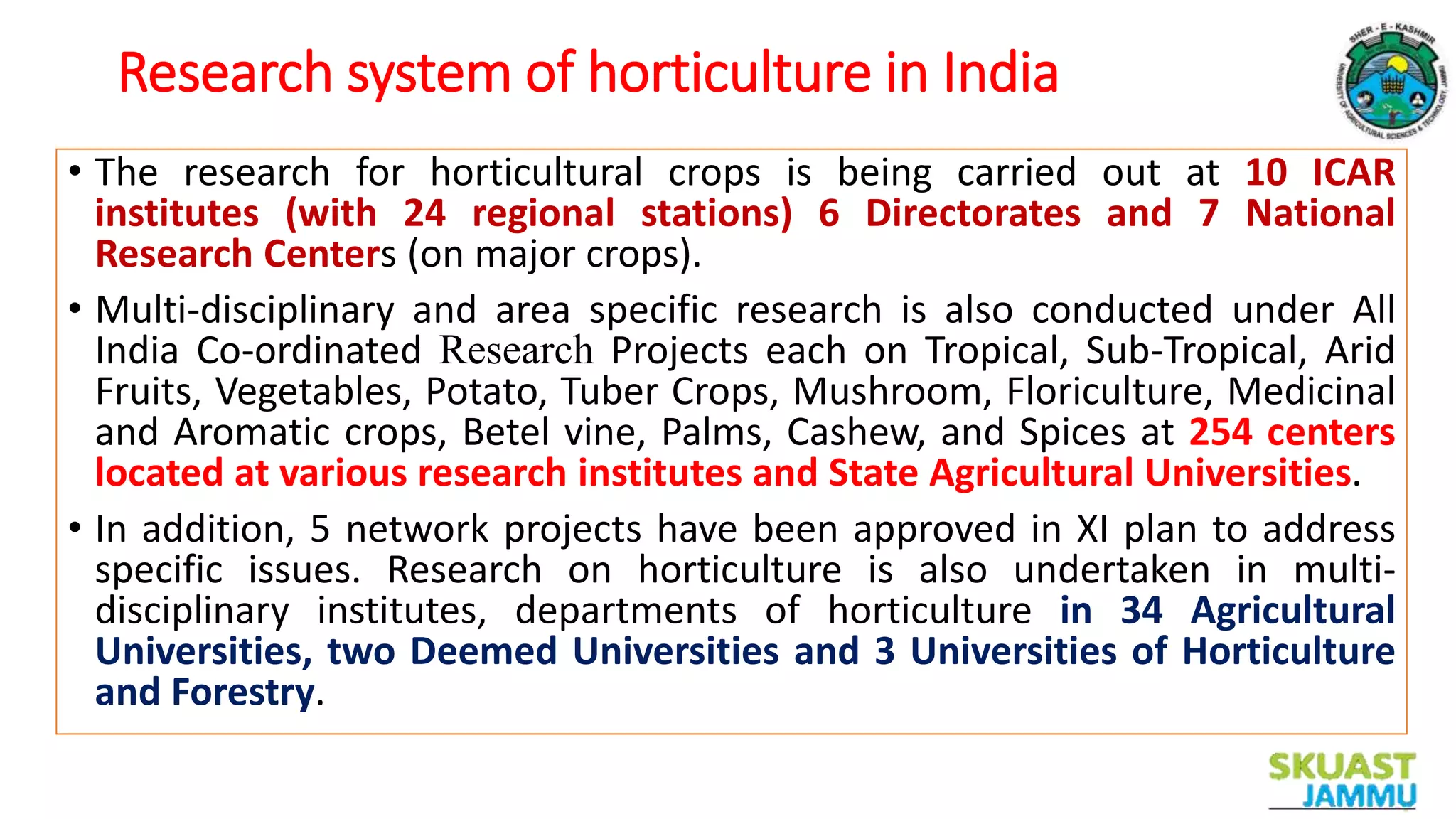 Horticulture Scenario in India | PPTX