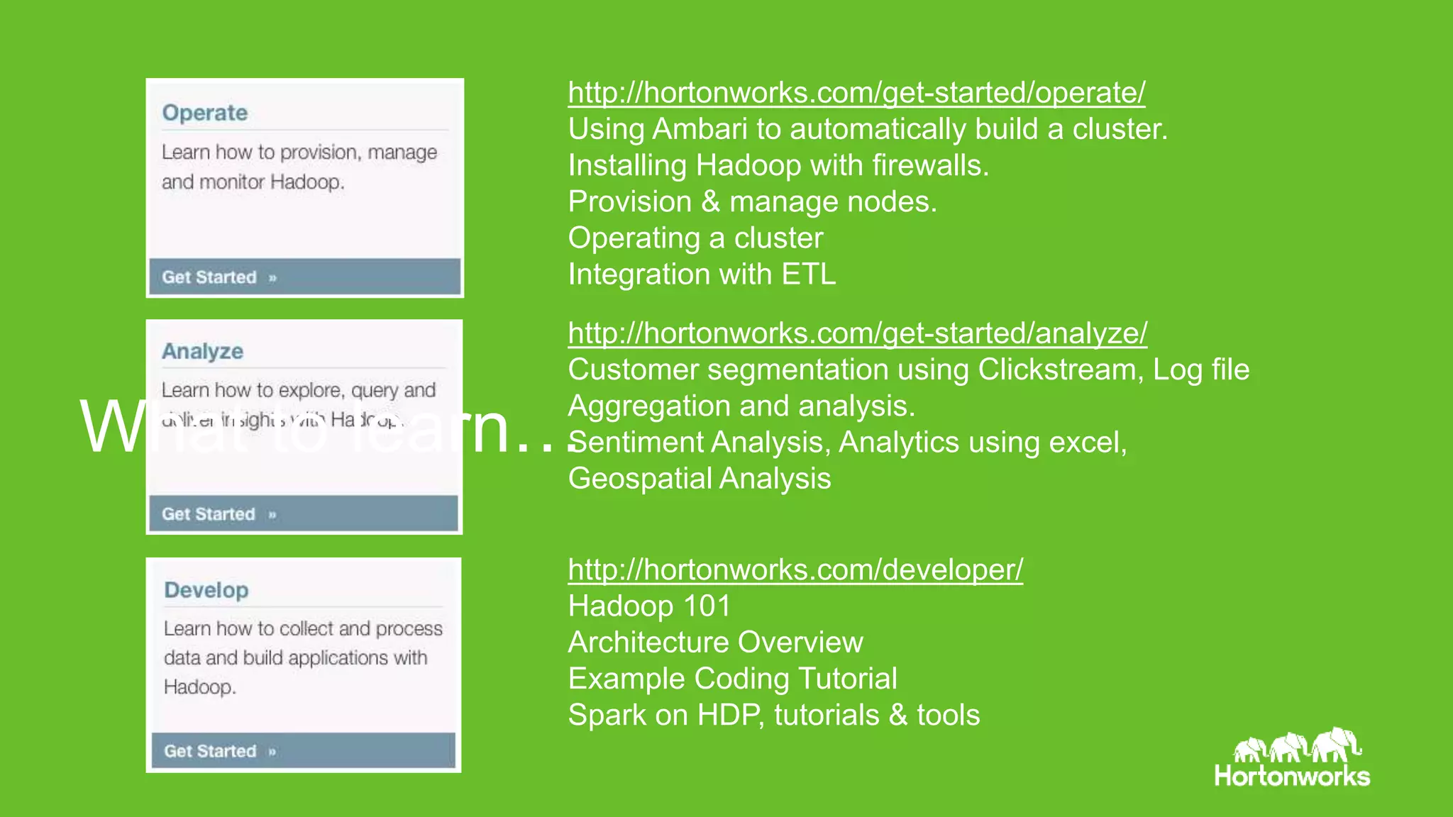Big Data Expo 2015 - Hortonworks Common Hadoop Use Cases | PPTX