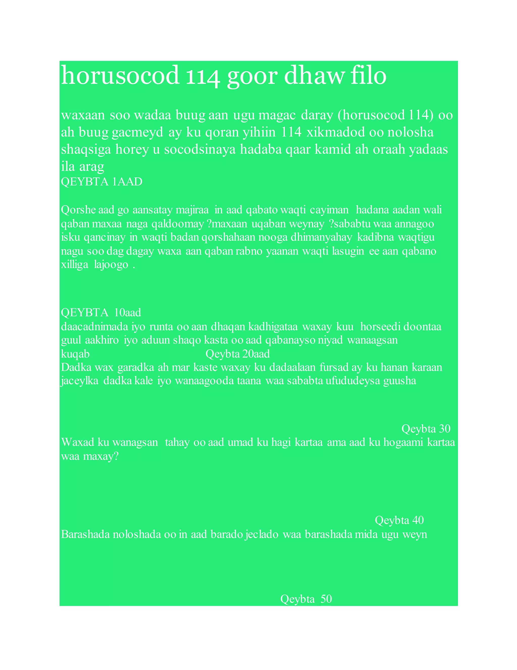 Horusocod 114 goor dhaw filo | PDF