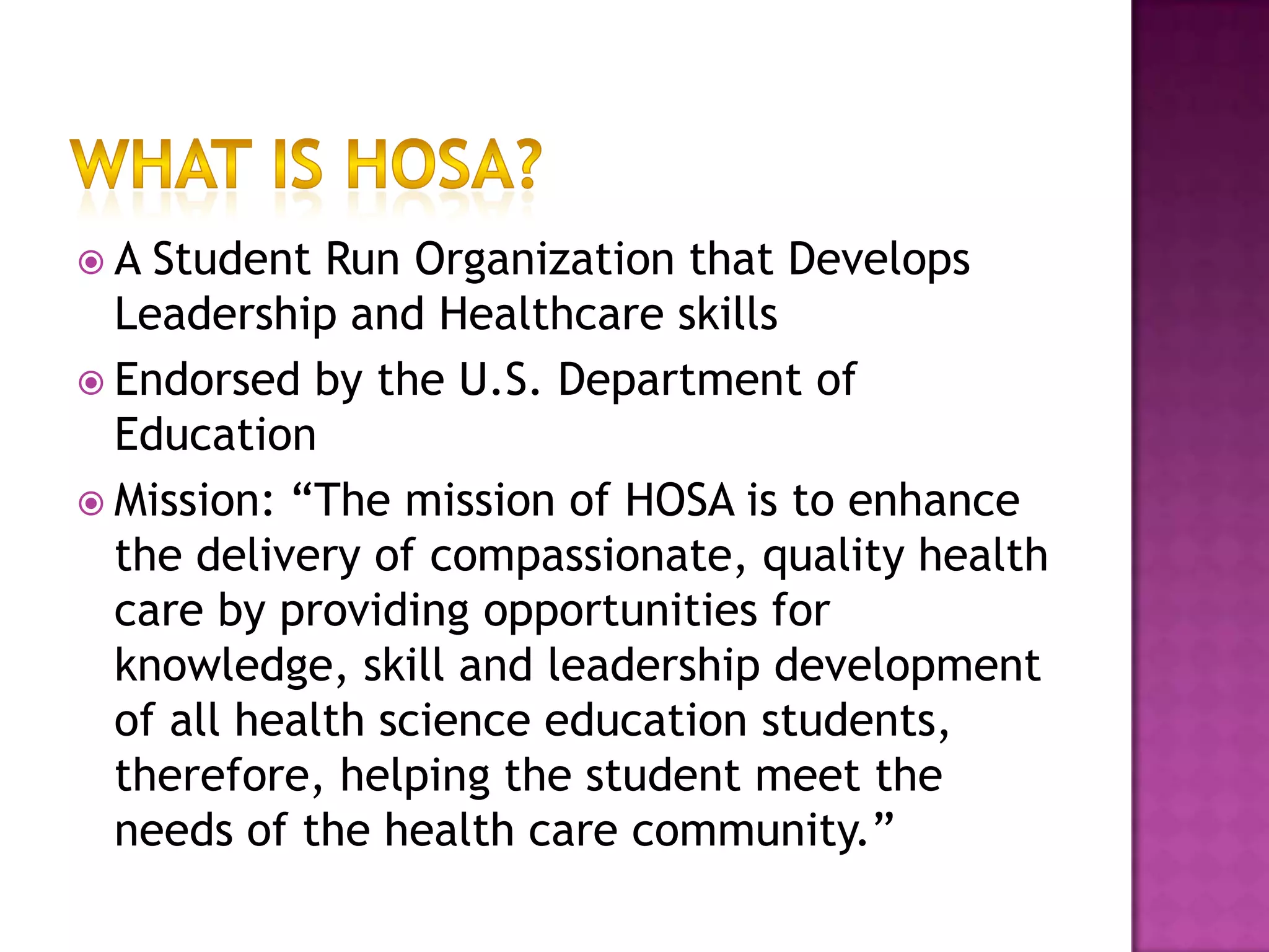 Hosa introduction | PPTX