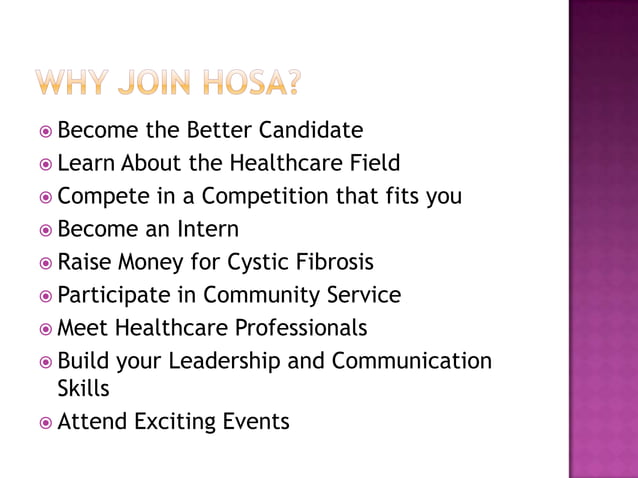 Hosa introduction | PPTX | Medical Health