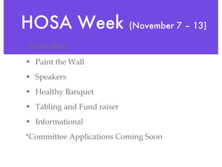 HOSA Meeting 1 | PPT | Medical Health