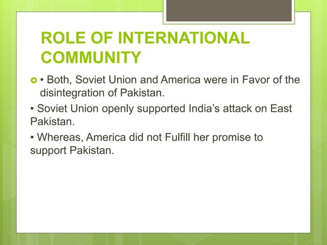 East Pakistan Separation- History of SubContinent | PPTX