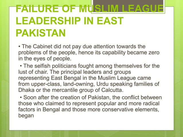 East Pakistan Separation- History of SubContinent | PPTX