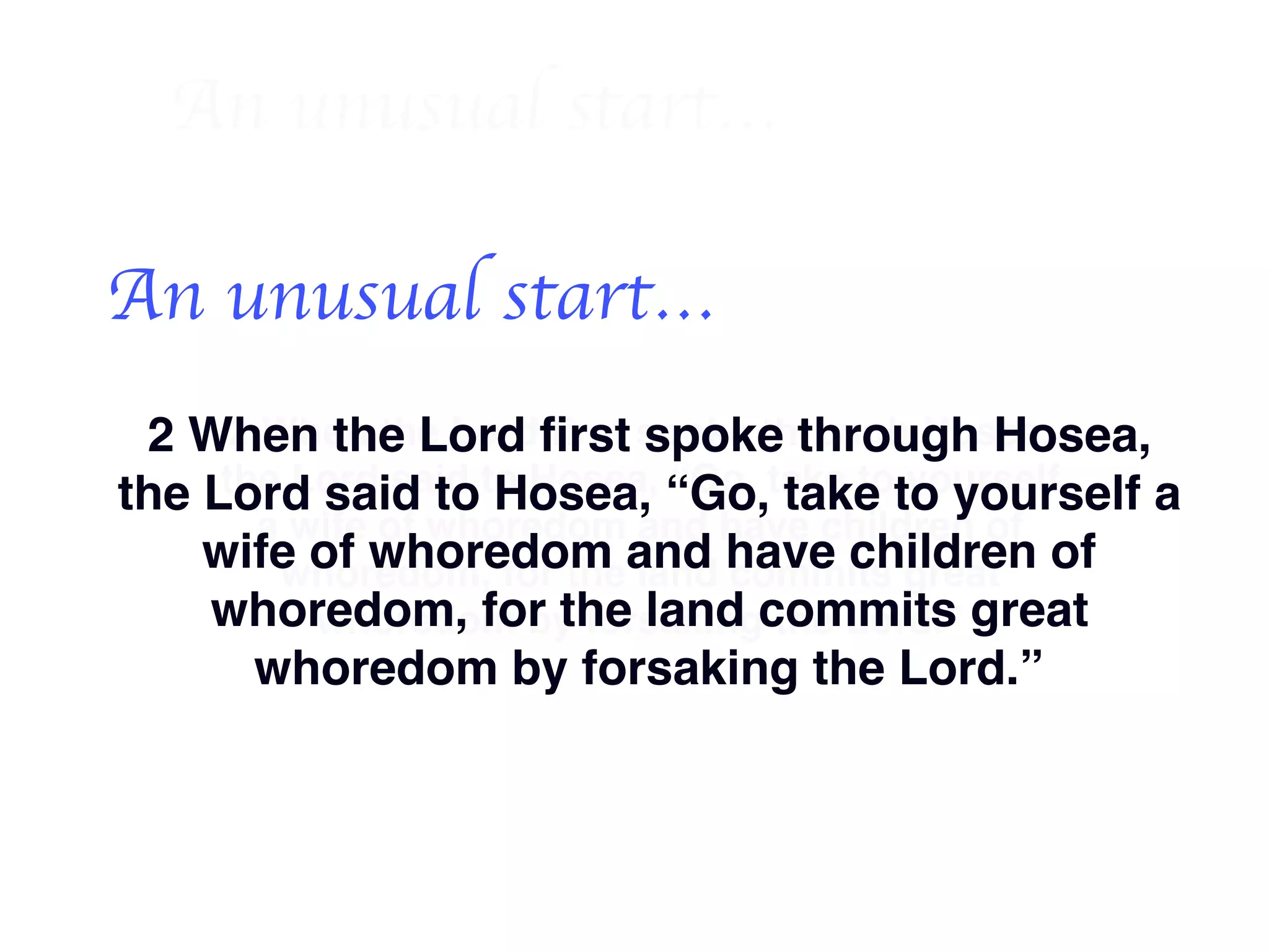 Hosea and His Family, A Portrait of Grace | PDF | Christianity ...