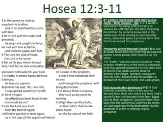Hosea 12:3-11 | PPTX | Christianity | Religion & Spirituality