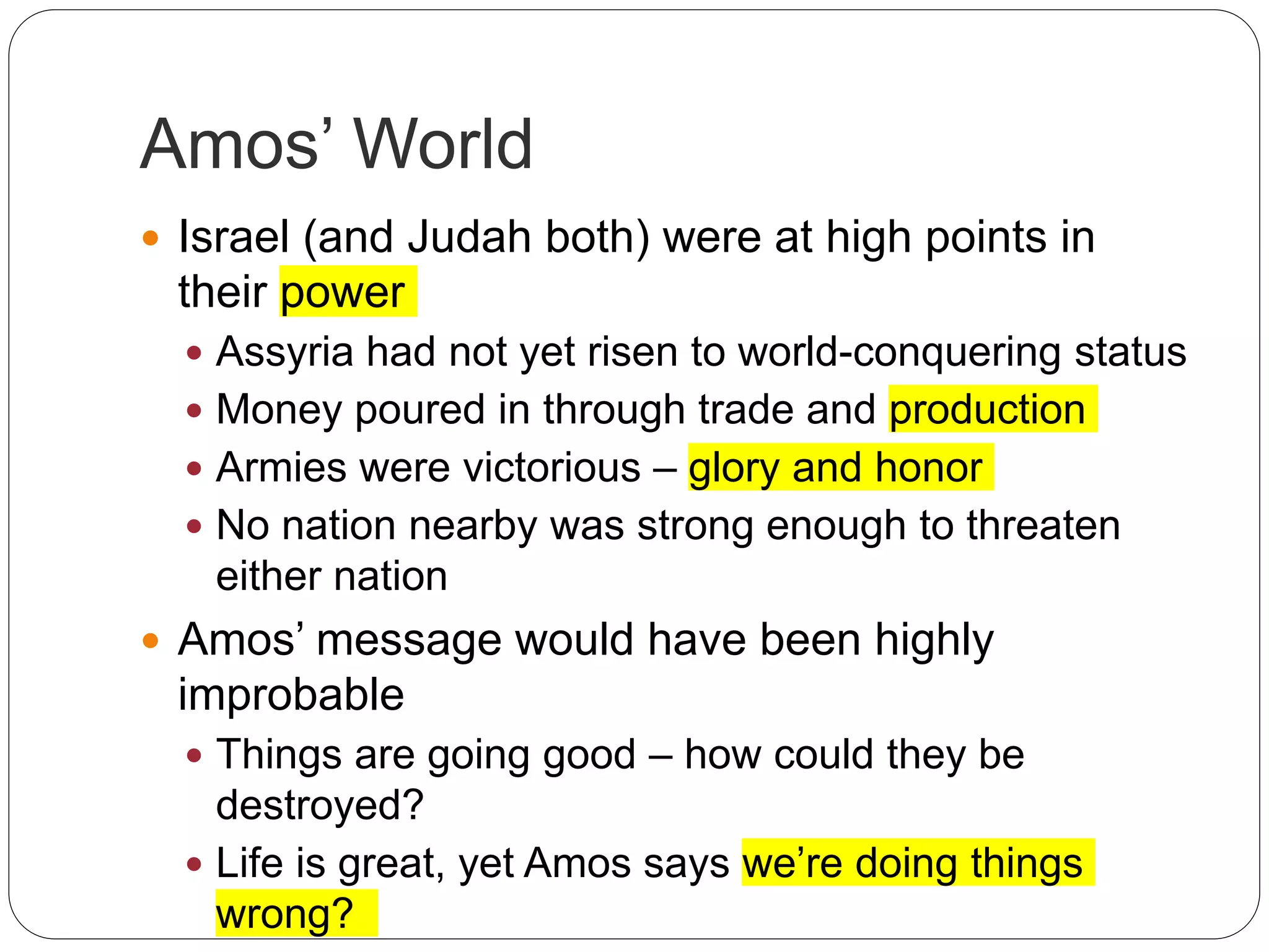 Minor Prophets: Hosea & Amos | PPTX