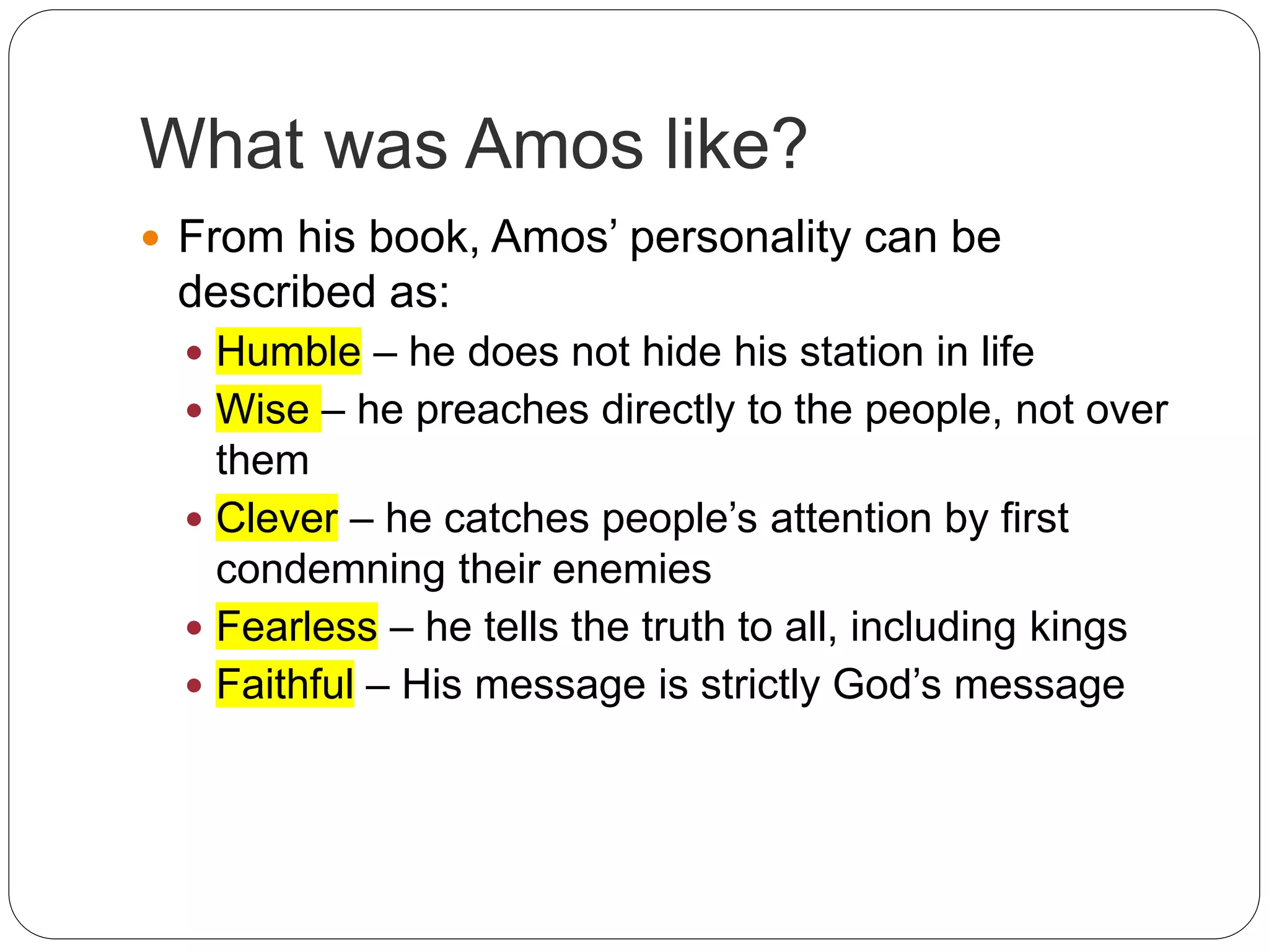 Minor Prophets: Hosea & Amos | PPTX