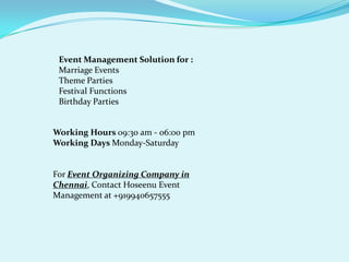 Event Management | PPTX | Party Supplies and Decorations | Shopping