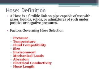 HOSE FABRICS AND ITS APPLICATIONS AREAS AND USES | PPTX