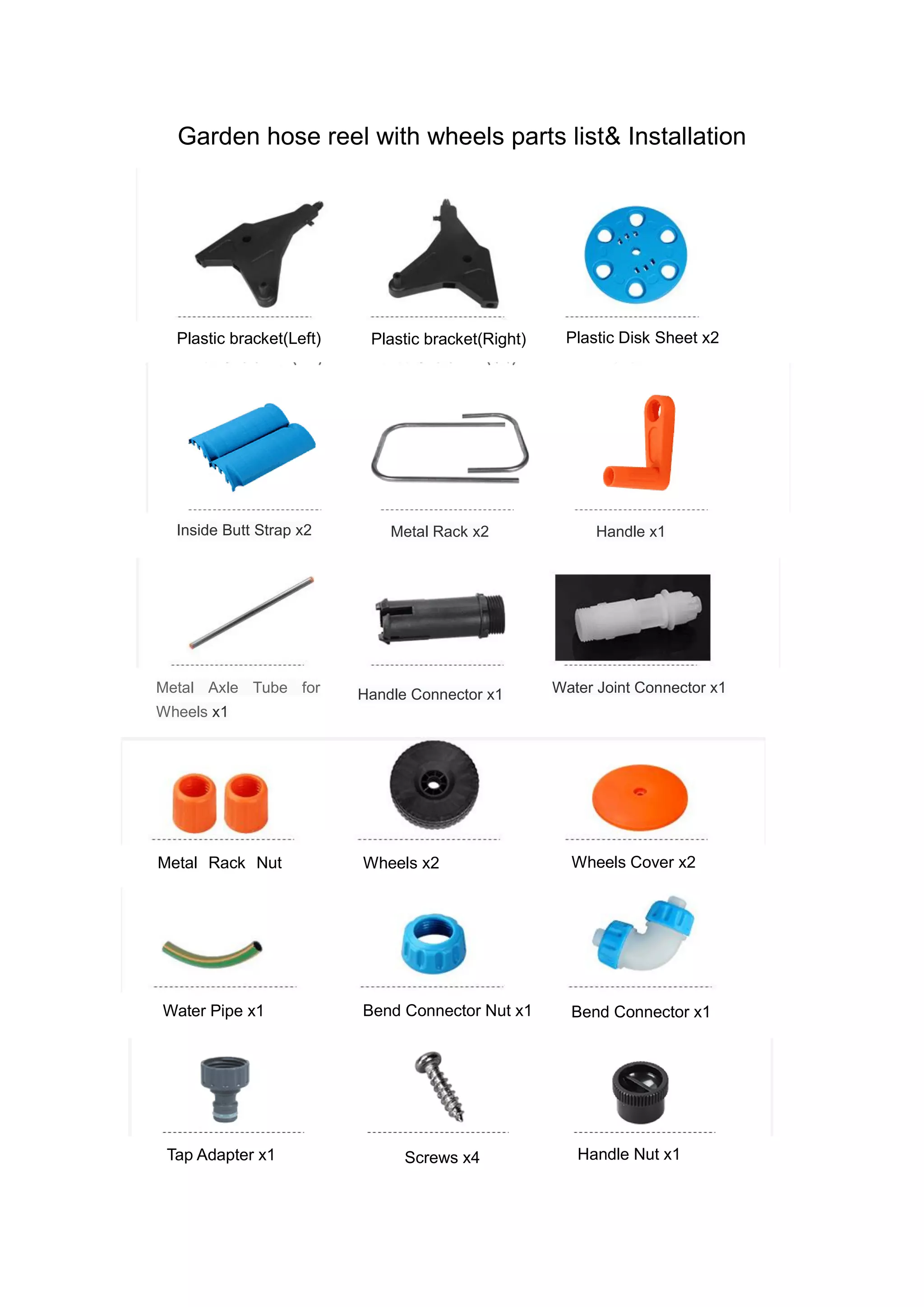 Hose reel with wheels parts list and installation | PDF | Home & Garden