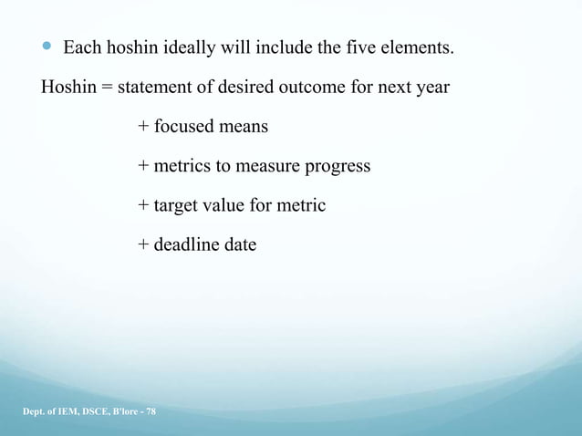 Hoshin management | PPTX | Business Administration | Business