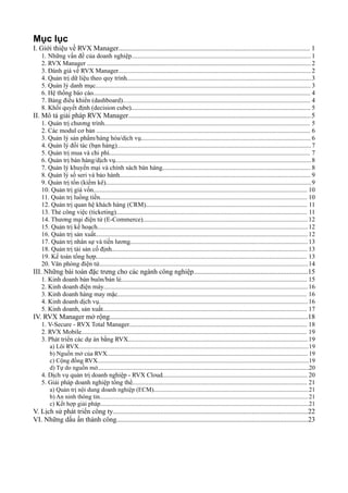 Hồ sơ RVX Manager | PDF