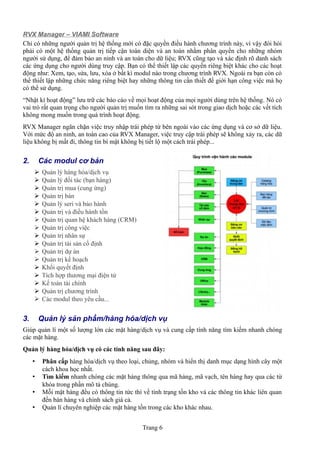 Hồ sơ RVX Manager | PDF