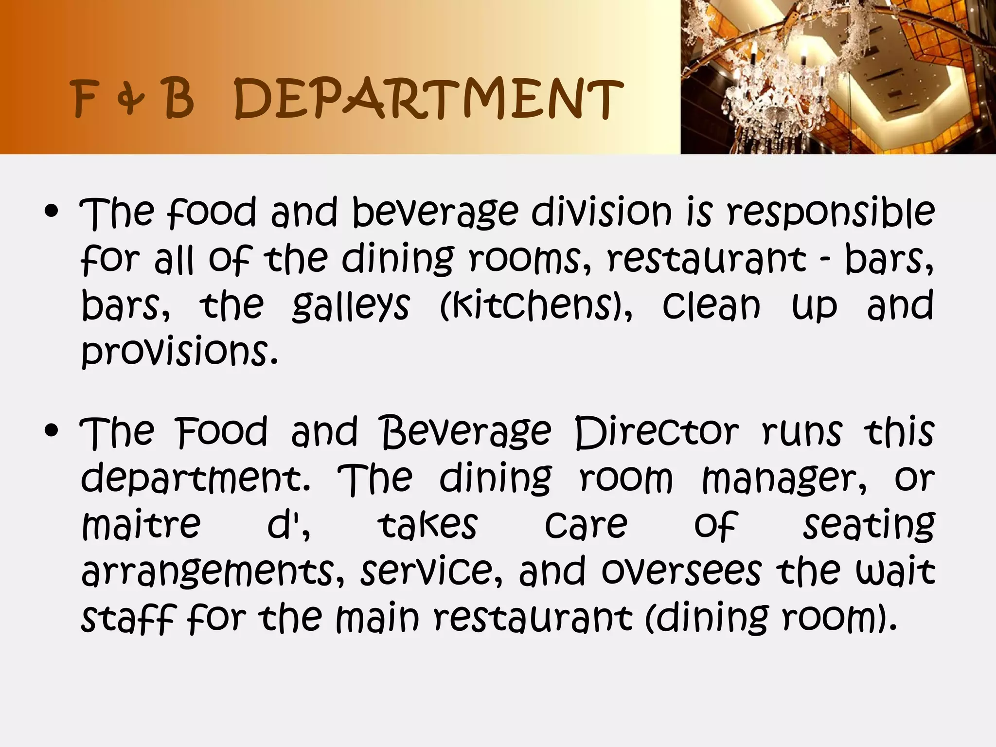 HOSPITALITY OPERATIONAL MANAGEMENT | PPT