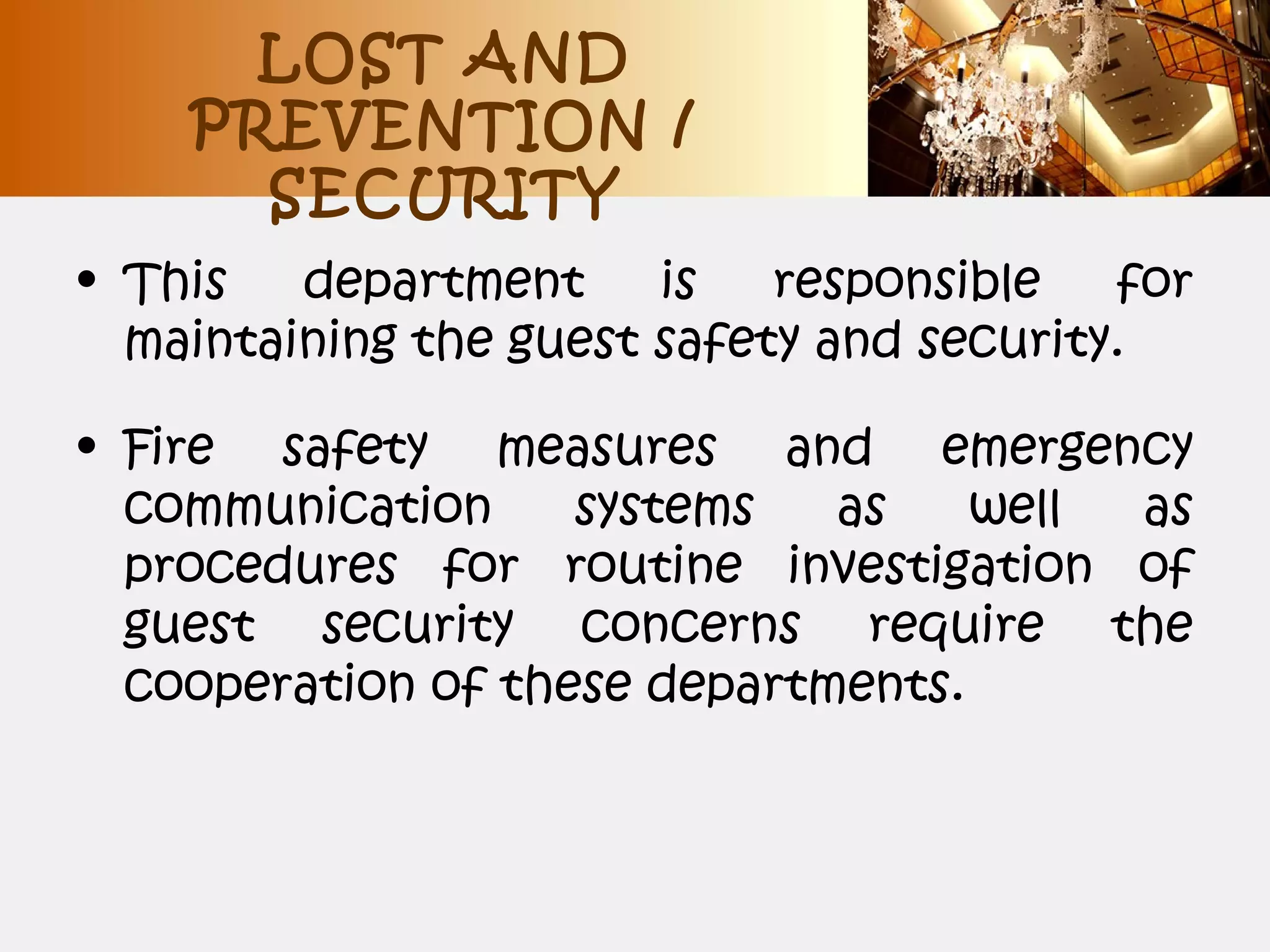 HOSPITALITY OPERATIONAL MANAGEMENT | PPT