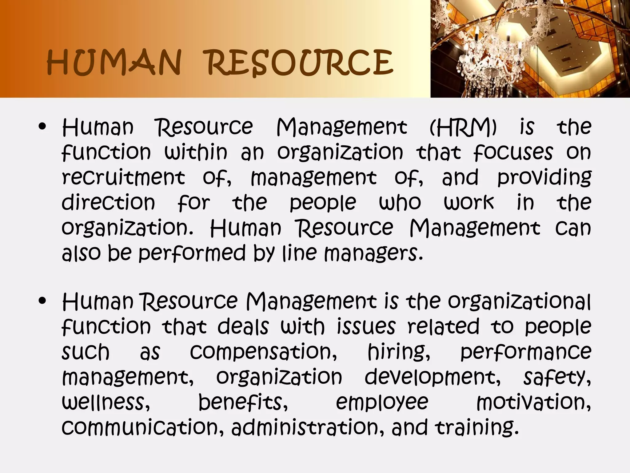 HOSPITALITY OPERATIONAL MANAGEMENT | PPT
