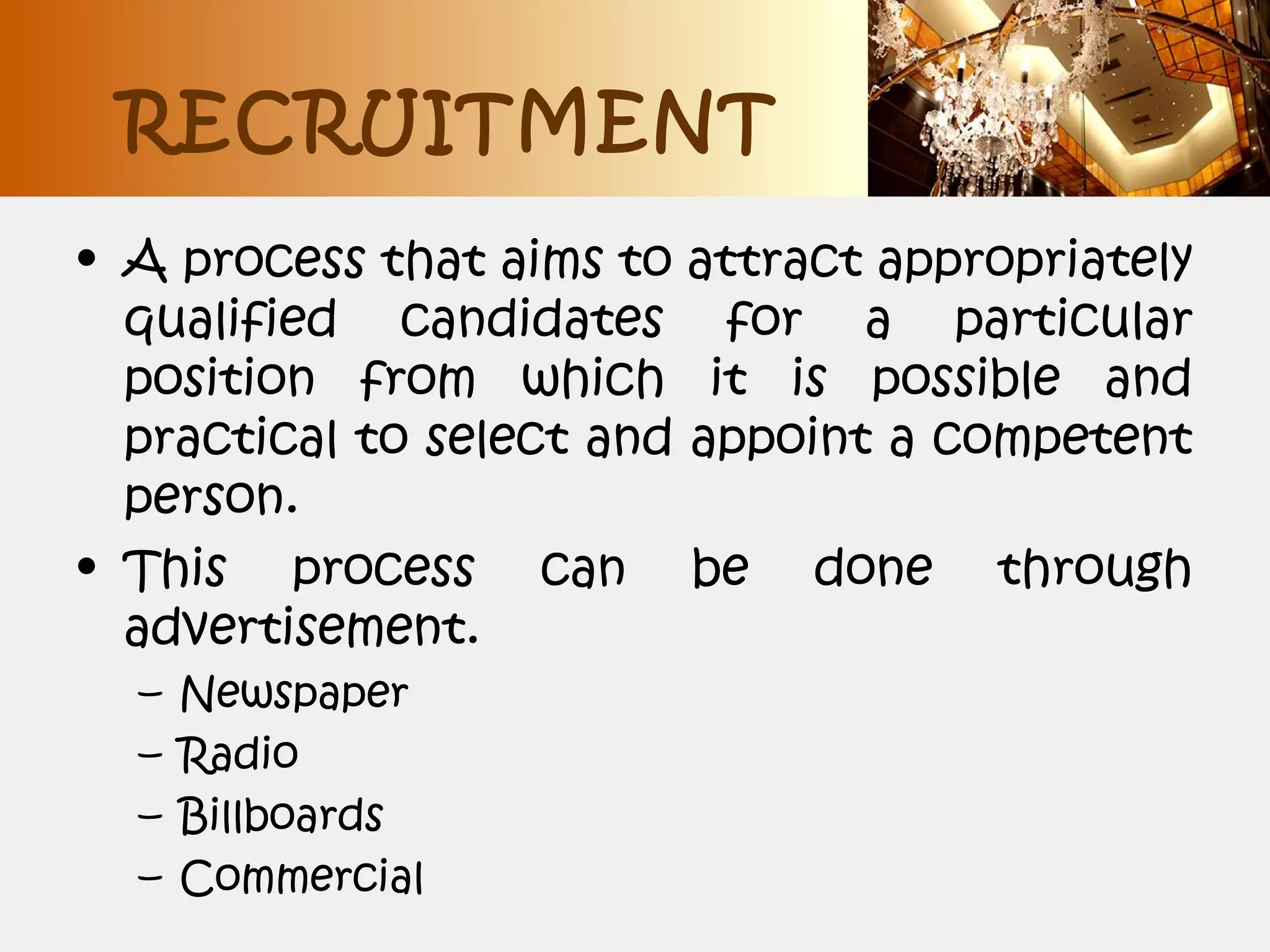 HOSPITALITY OPERATIONAL MANAGEMENT | PPT