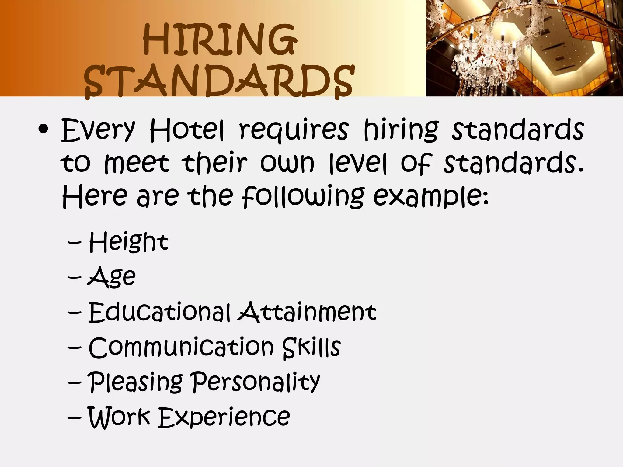 HOSPITALITY OPERATIONAL MANAGEMENT | PPT