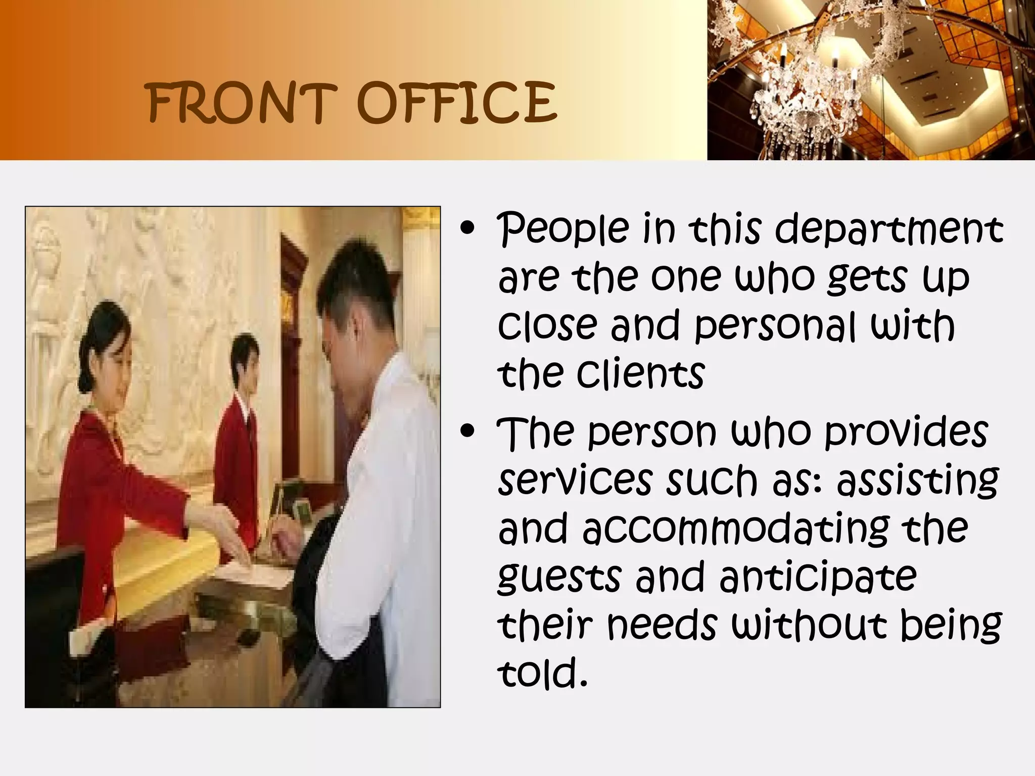 HOSPITALITY OPERATIONAL MANAGEMENT | PPT