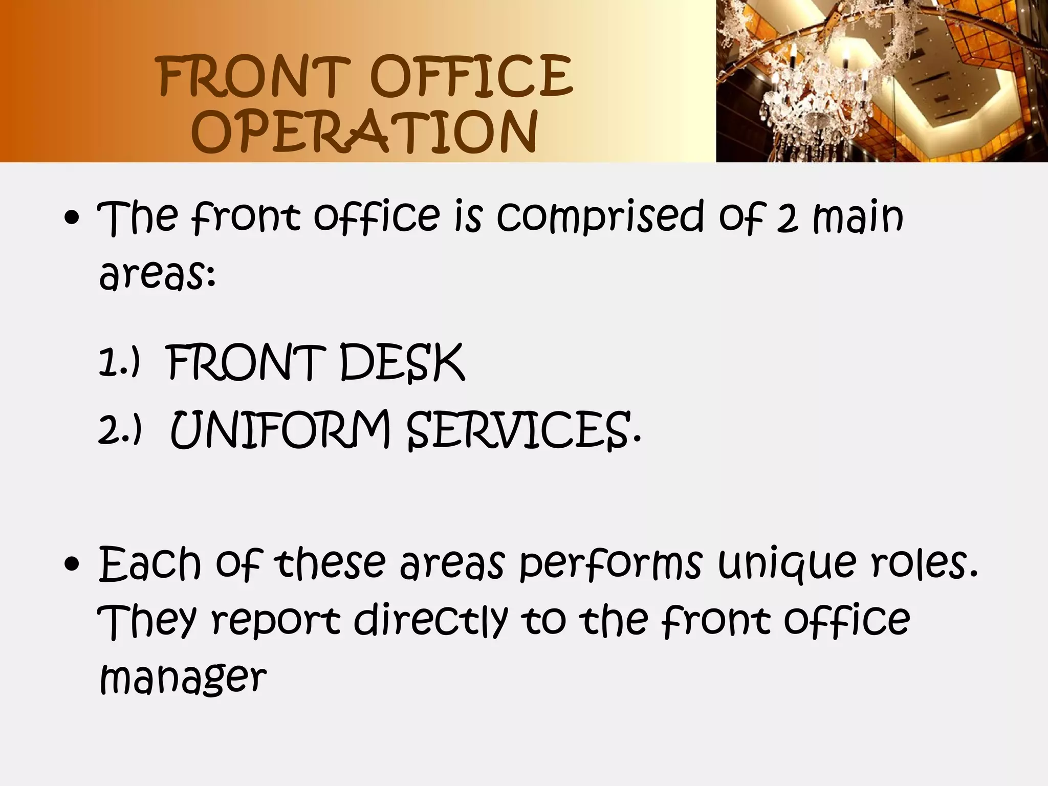 HOSPITALITY OPERATIONAL MANAGEMENT | PPT