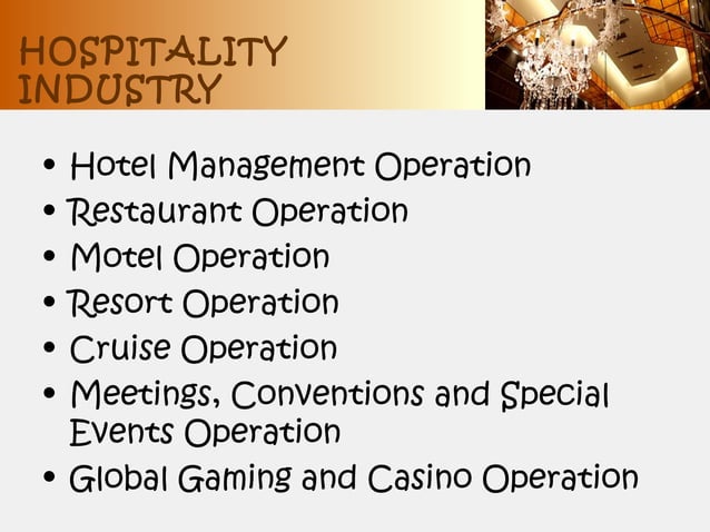 HOSPITALITY OPERATIONAL MANAGEMENT | PPT