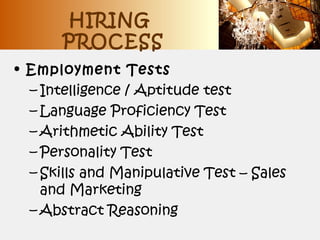 HOSPITALITY OPERATIONAL MANAGEMENT | PPT