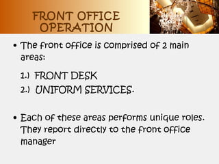 HOSPITALITY OPERATIONAL MANAGEMENT | PPT