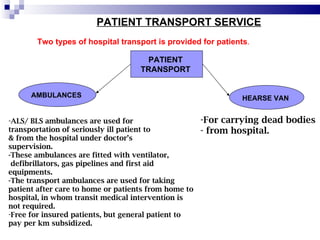 Hosp. transport services | PPT
