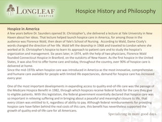 Hospice History and Philosophy | PPTX