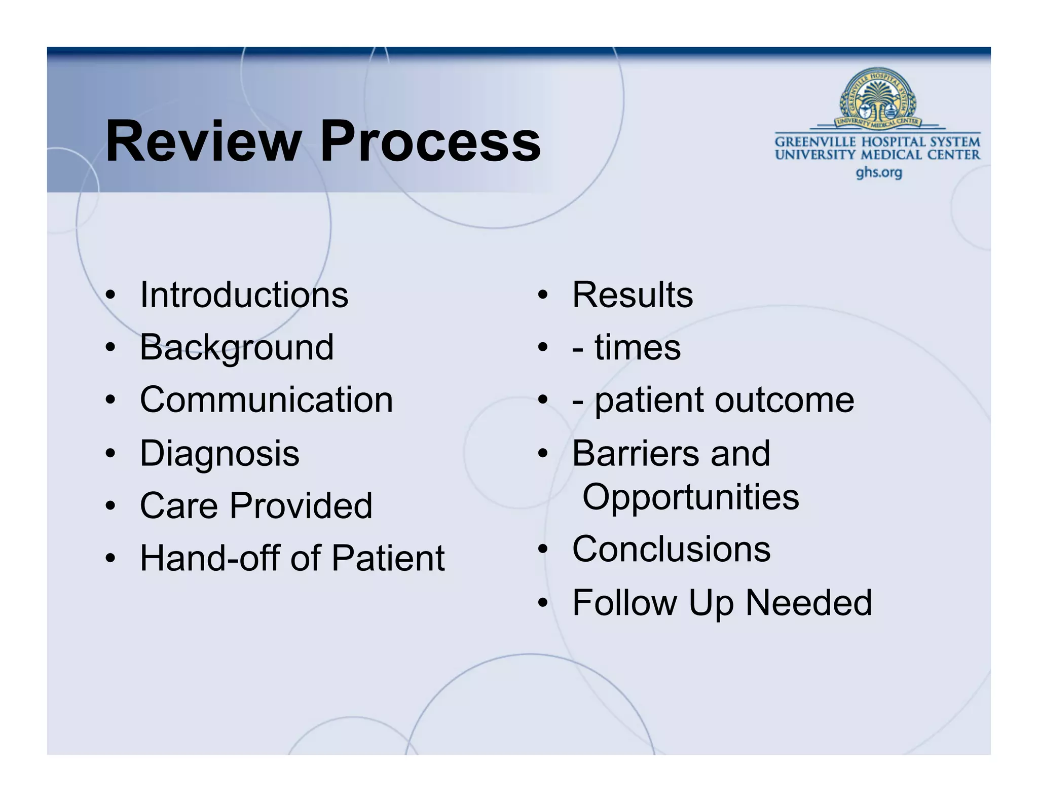 Hospital EMS Case Review STEMI Meeting | PDF
