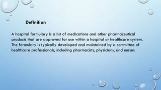 Hospital-Formulary-A-Guide. Power point presentation | PPT