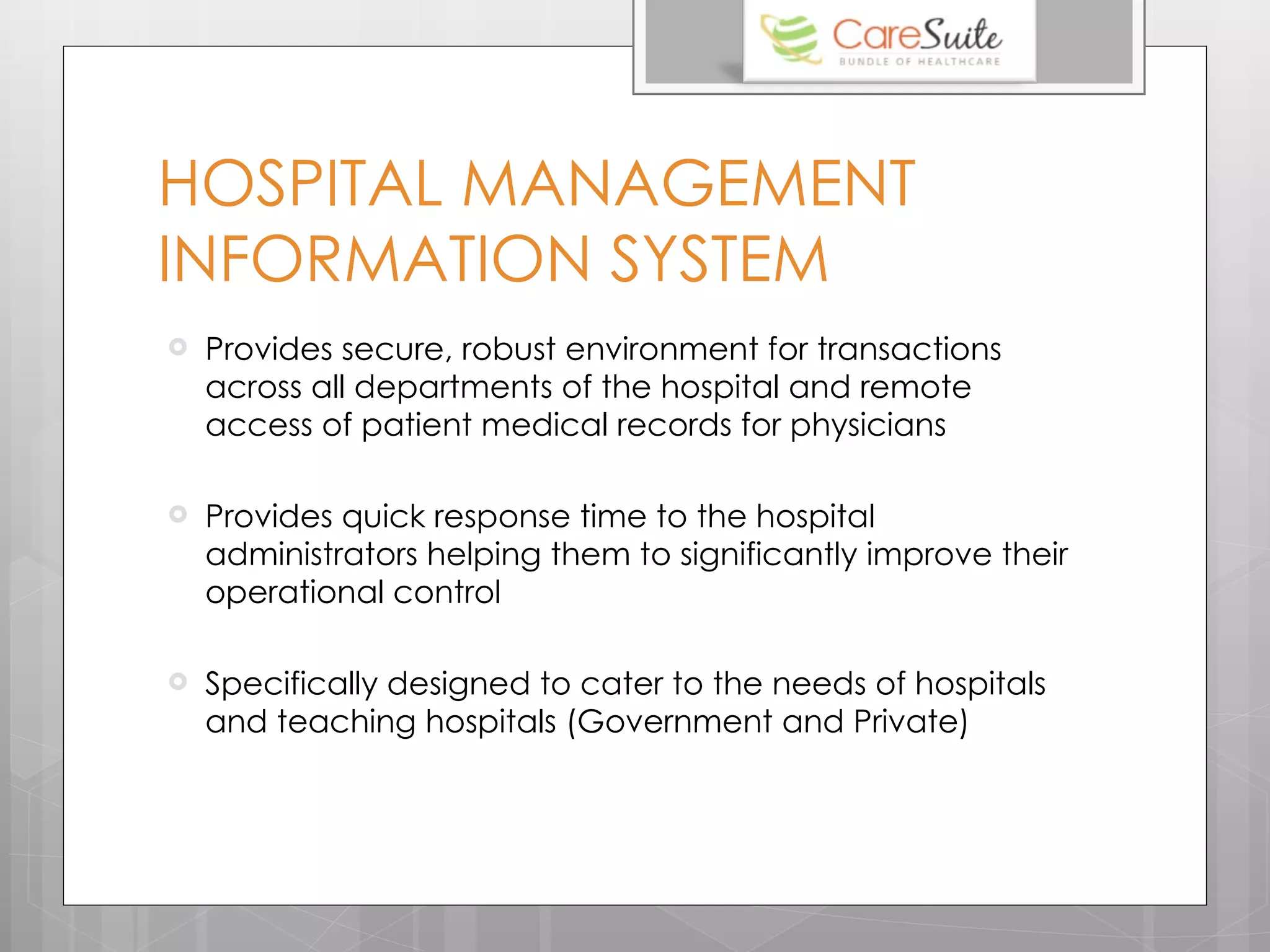Hospital management-information-system-hMIS | PPT