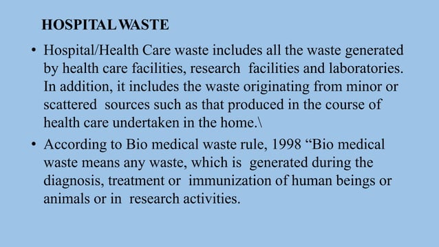 Hospital Waste Management | PPTX