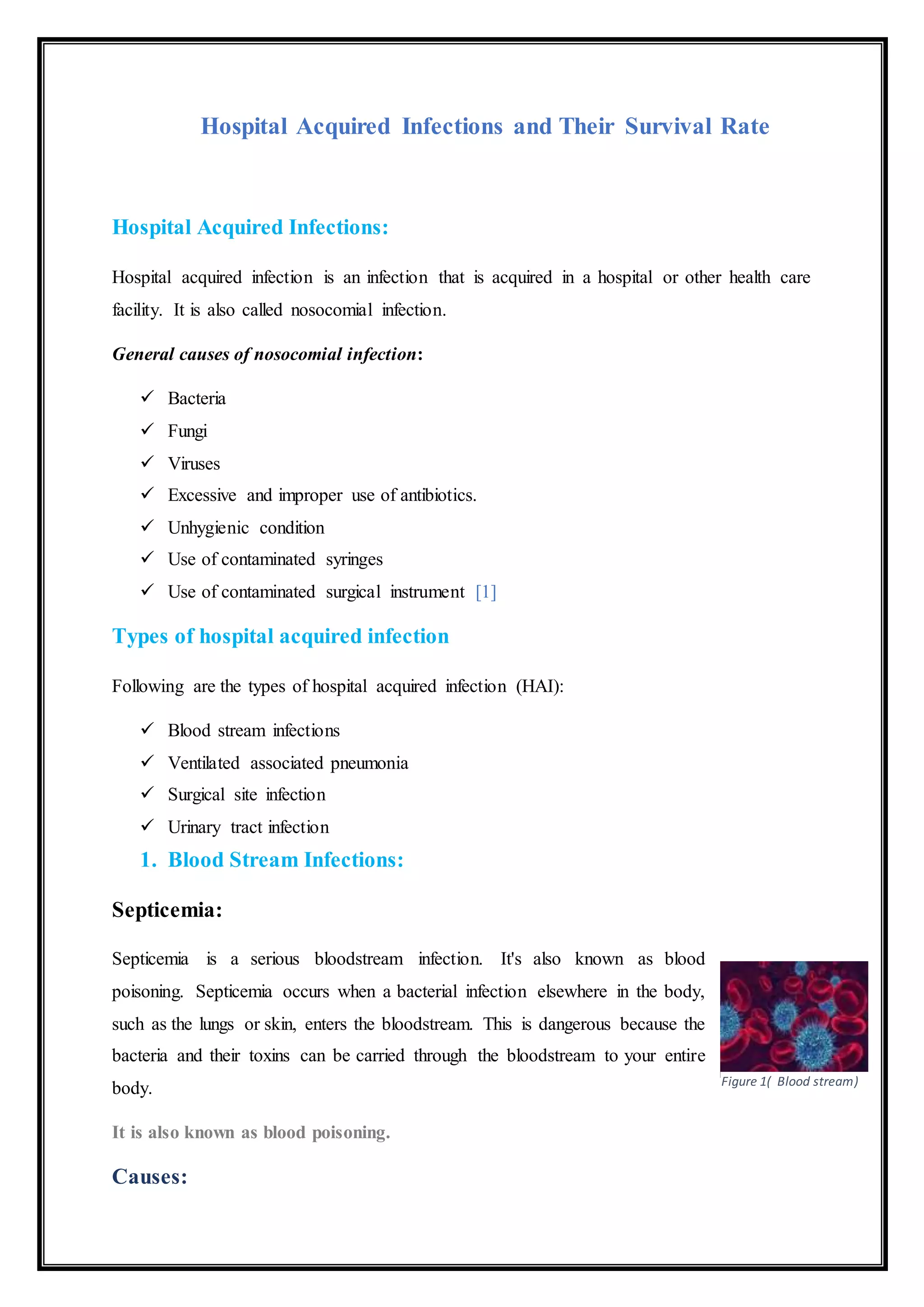 Hospital acquired infections and their survival rate | DOCX