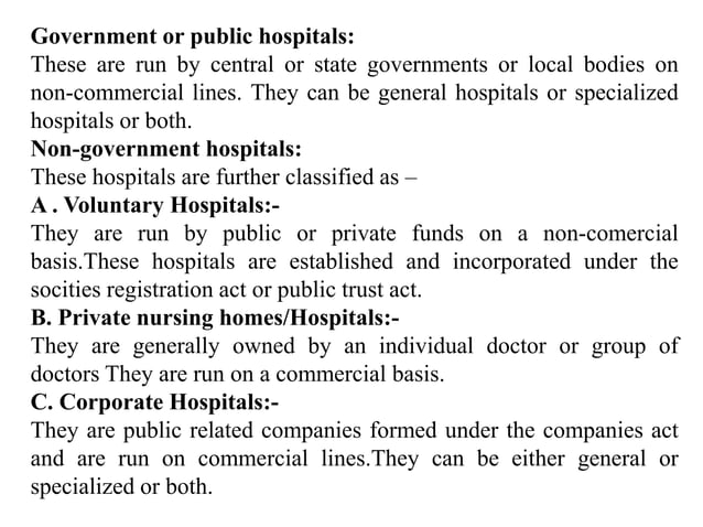 Hospital and basic human needs | PPTX | Healthcare Industry | Industries