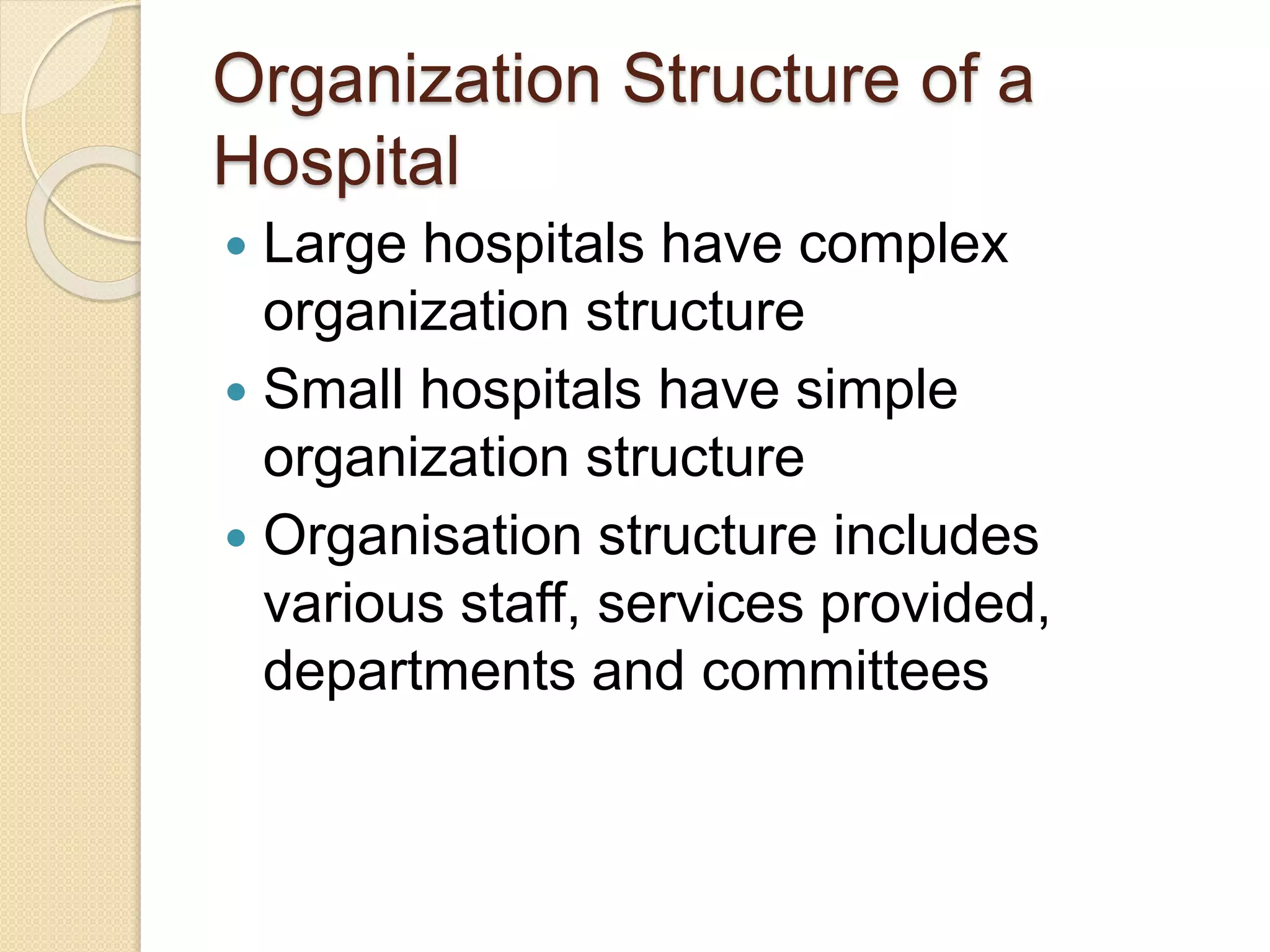 Hospital and its organization | PPTX